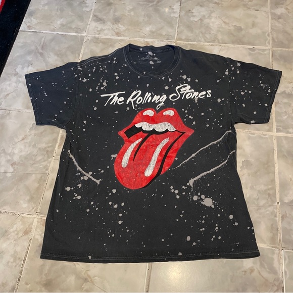 Shirts | The Rolling Stones Graphic Tshirt S Large Black Bleach ...